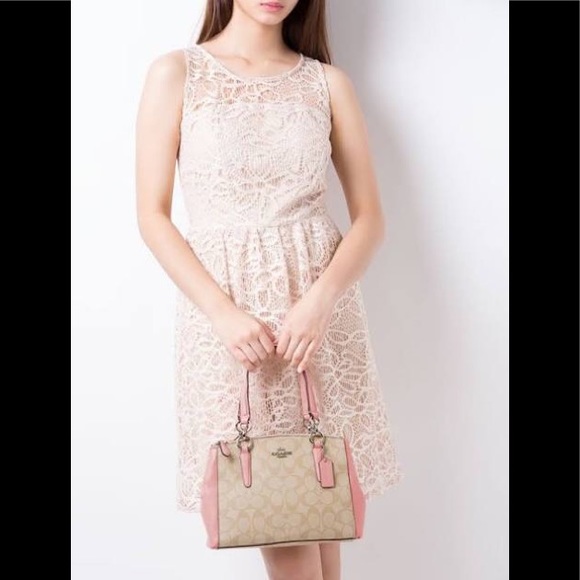 Coach | Bags | Coach Mini Christie Carryall Blush Khaki Pink | Poshmark